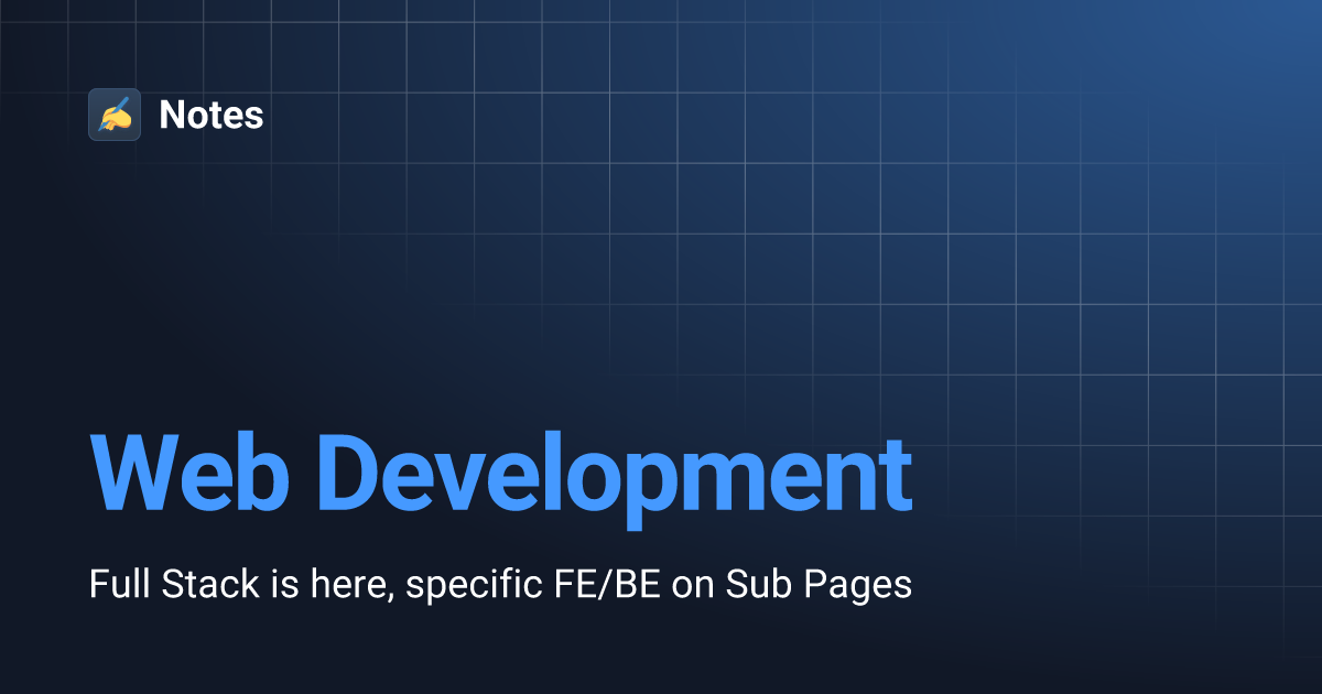 Web Development | Notes